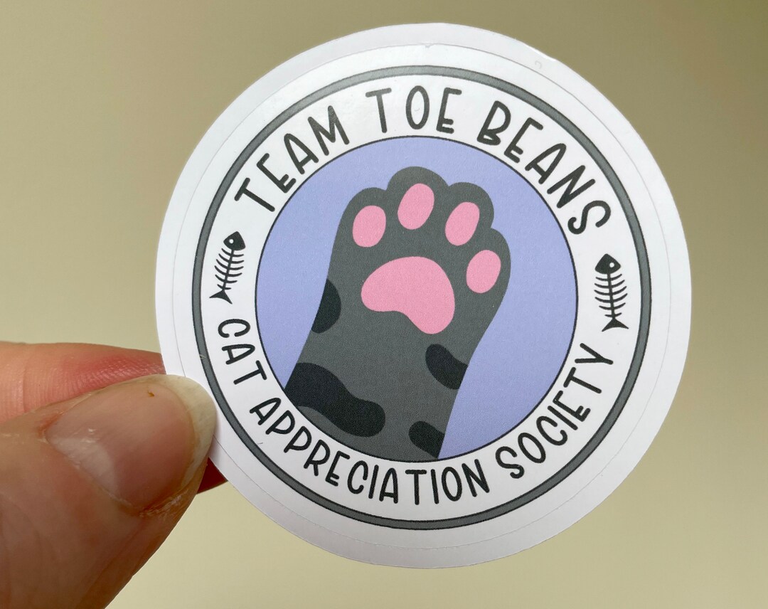 Cat Bumper Sticker | Cat Themed Gifts | Team Toe Beans Sticker | Cat ...