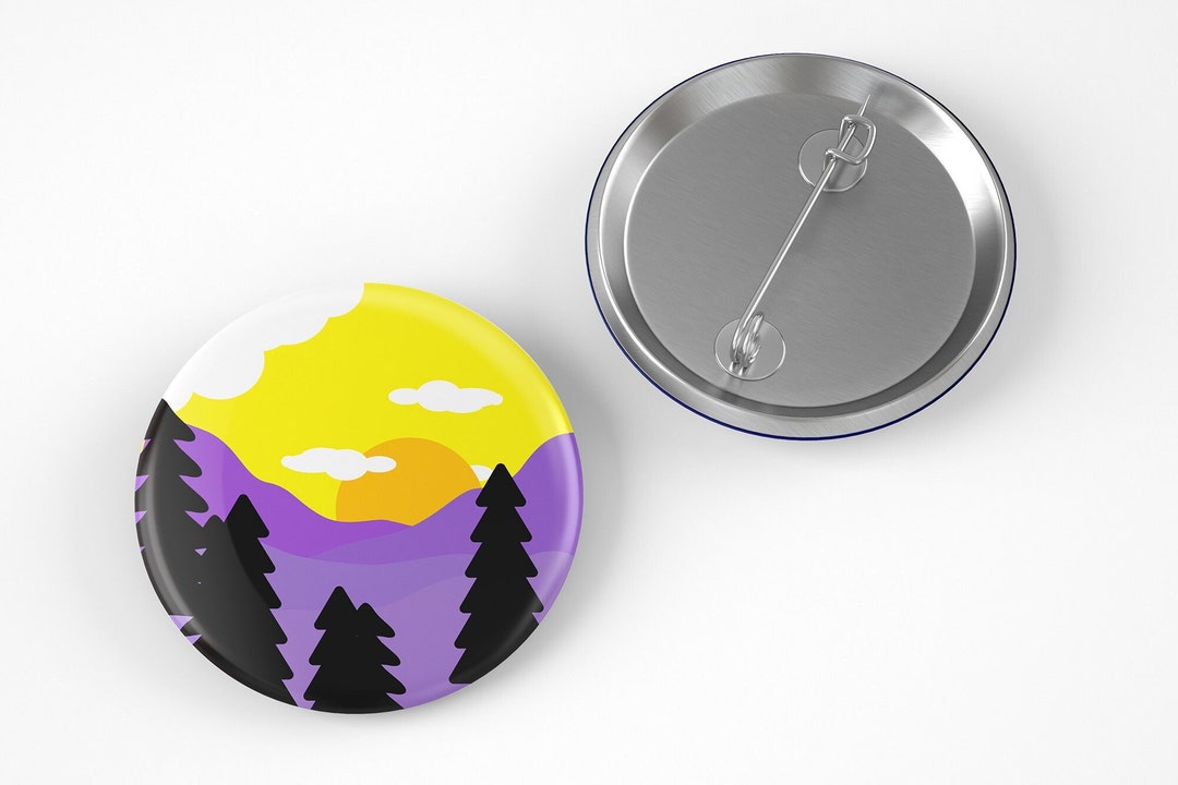 Non Binary Pin | Subtle Nonbinary Button Badge | Enby Pin Button ...
