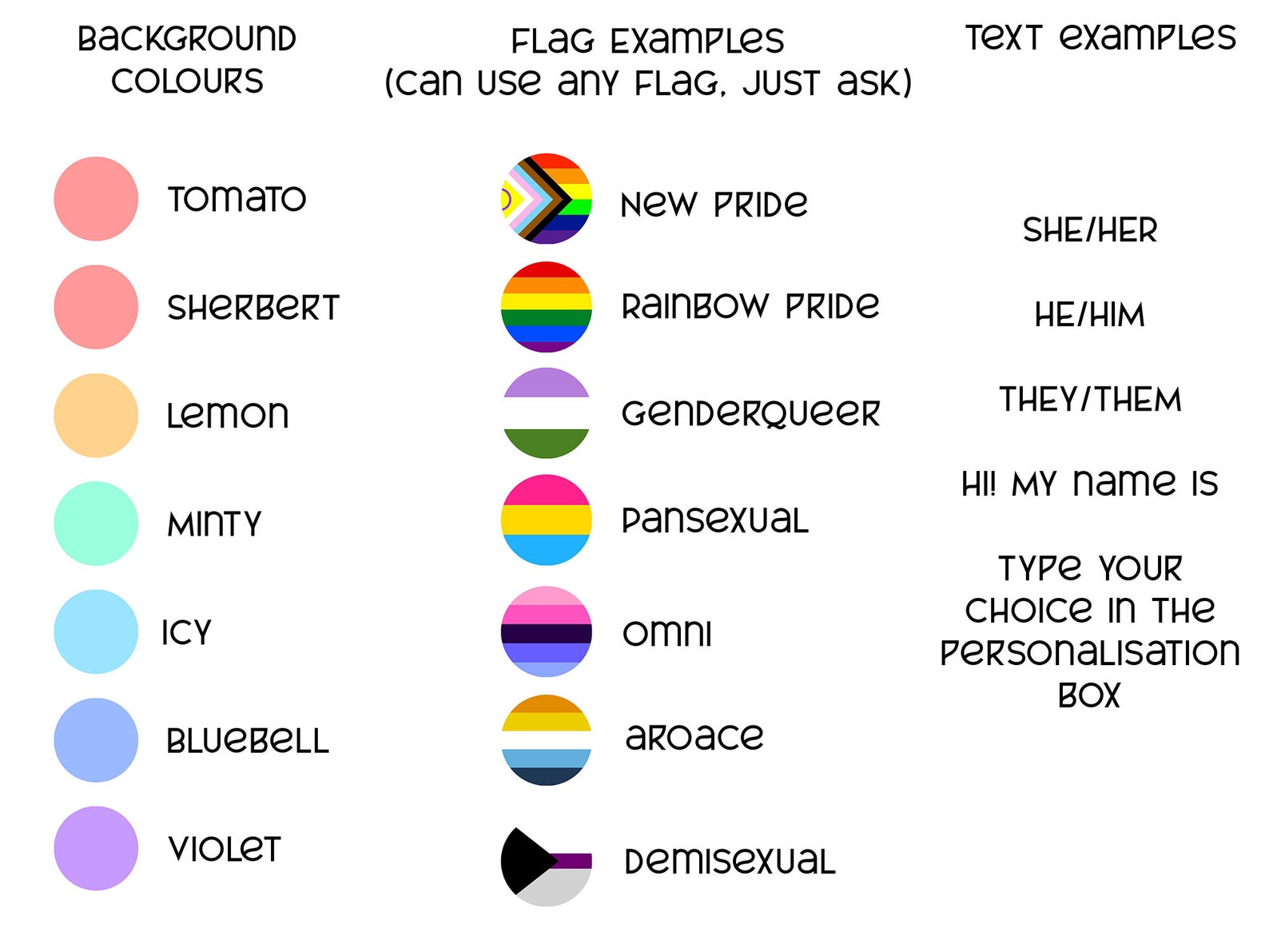 Custom Pronoun Badge Pronoun Button Badge Custom Pride Pin - Etsy UK