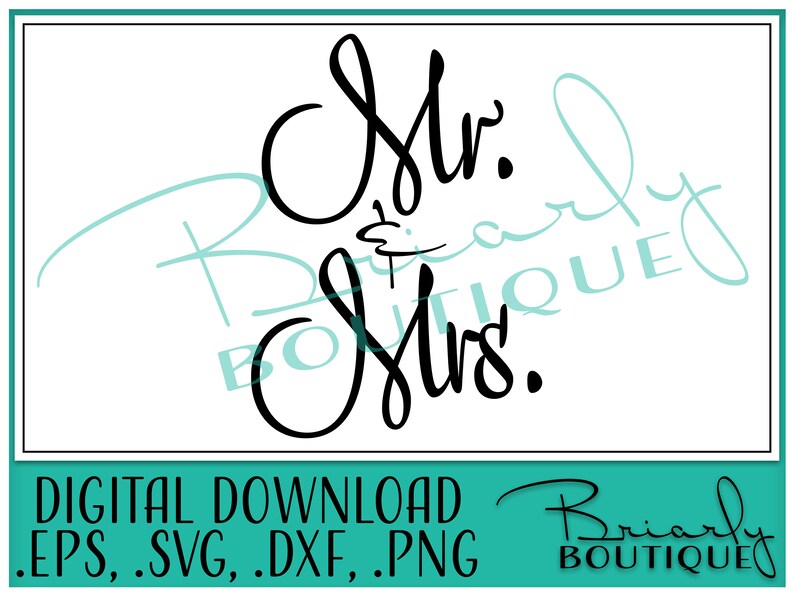 Mr. & Mrs. Cut File for Silhouette Cricut Etc. - Etsy