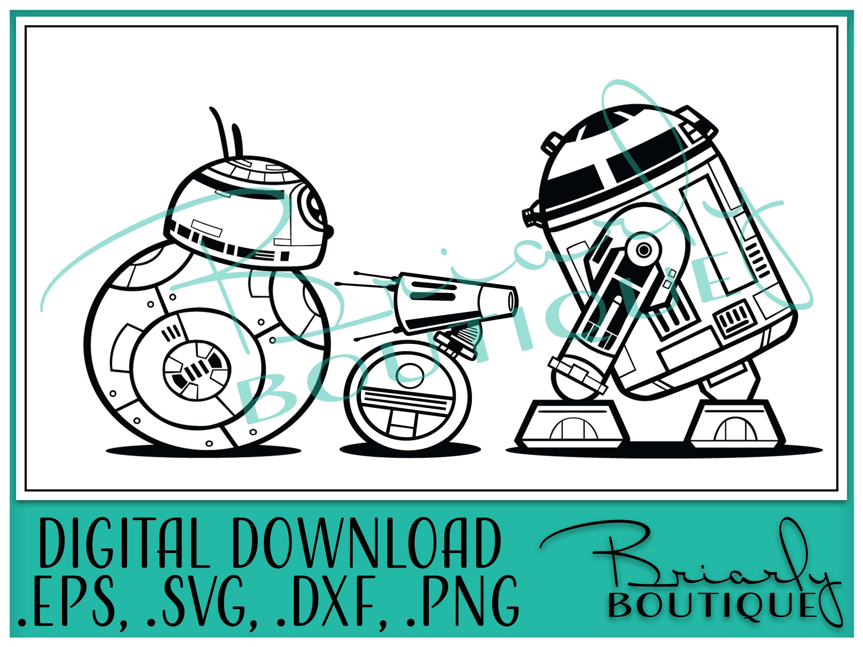Droids Zoom Zoom Silhouette Bundle Cut File for Silhouette, Cricut, Etc ...