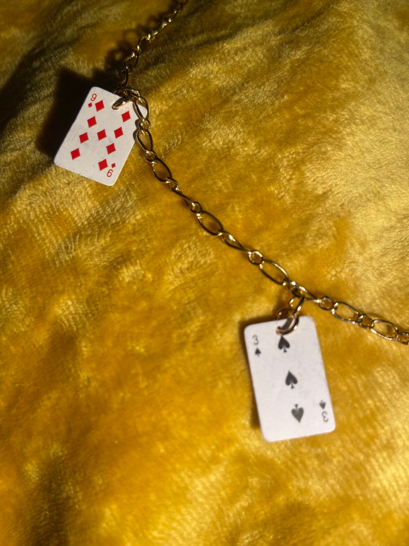 Playing Card Gold Chain Necklace | Etsy