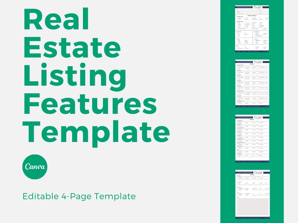 Real Estate Agent Home Features Checklist, Real Estate Walk Through ...