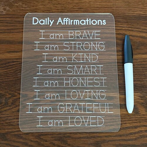 Daily Affirmation Tracing Board for Kids | Etsy