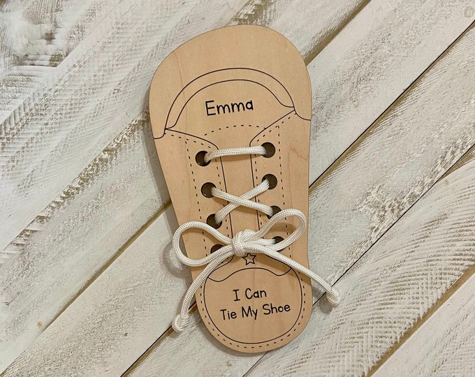 Shoe Tying Practice / Shoe Tying / Practice / Montessori Wooden I Can ...