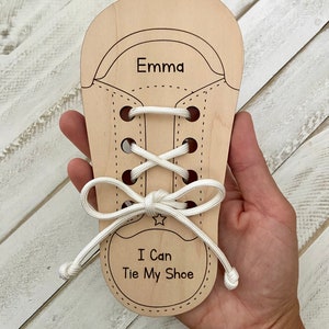 Shoe Tying Practice / Shoe Tying / Practice / Montessori Wooden I Can ...