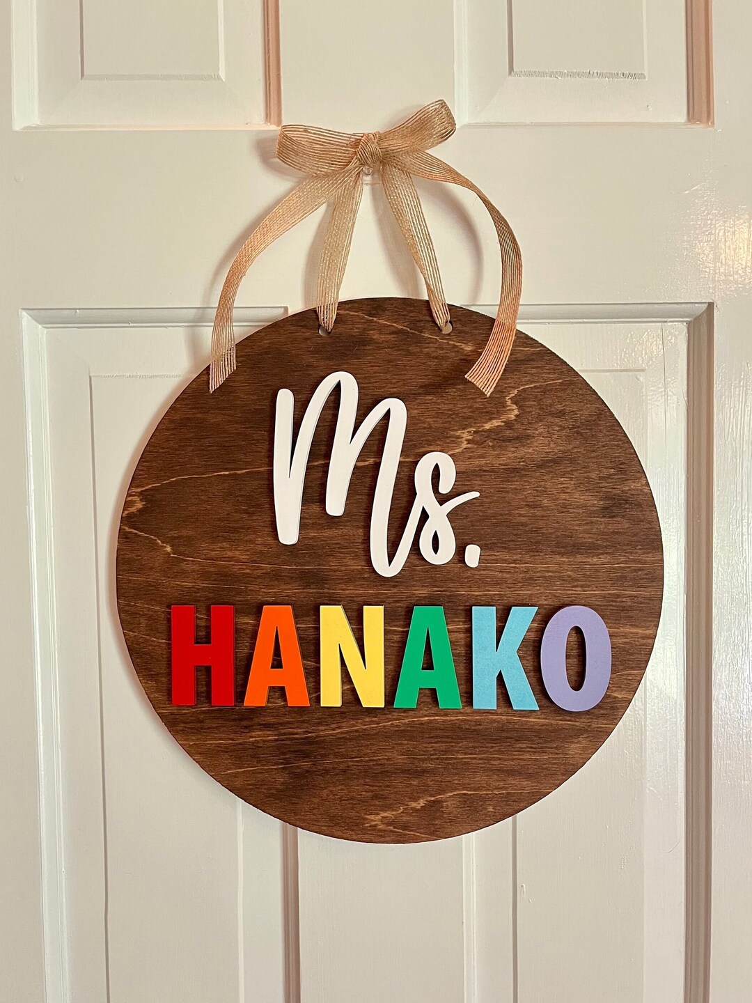 Rainbow Teacher Sign | Personalized Teacher Sign | Teacher Appreciation ...