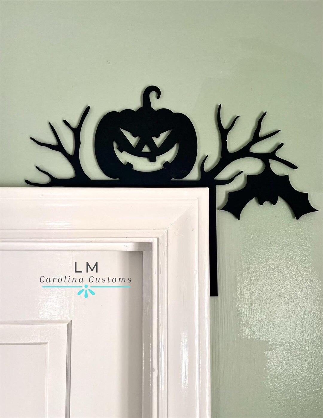 Halloween Door Corner Decor: Maple Wood Pumpkin, Ghost & Bats - Etsy