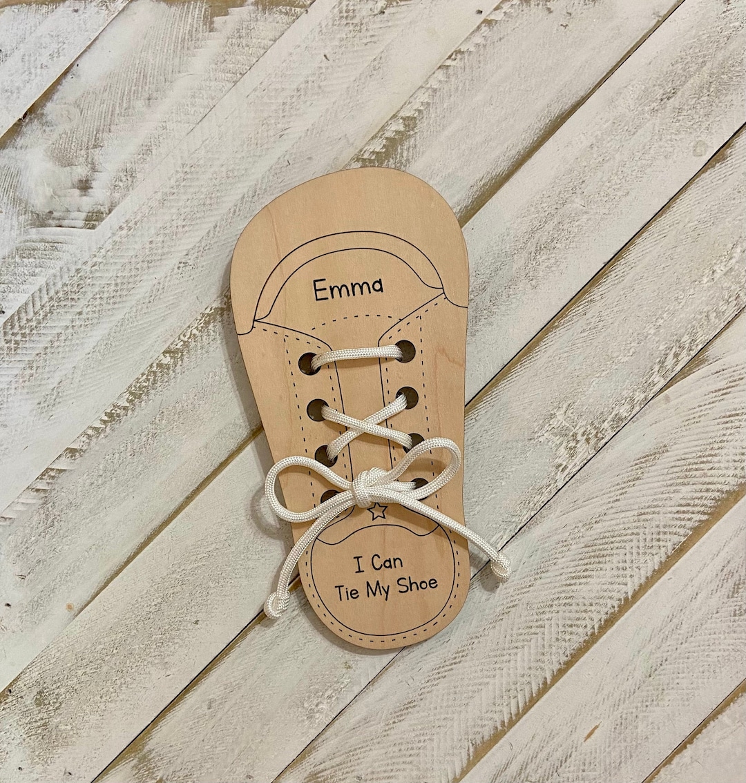 Shoe Tying Practice / Shoe Tying / Practice / Montessori Wooden I Can ...