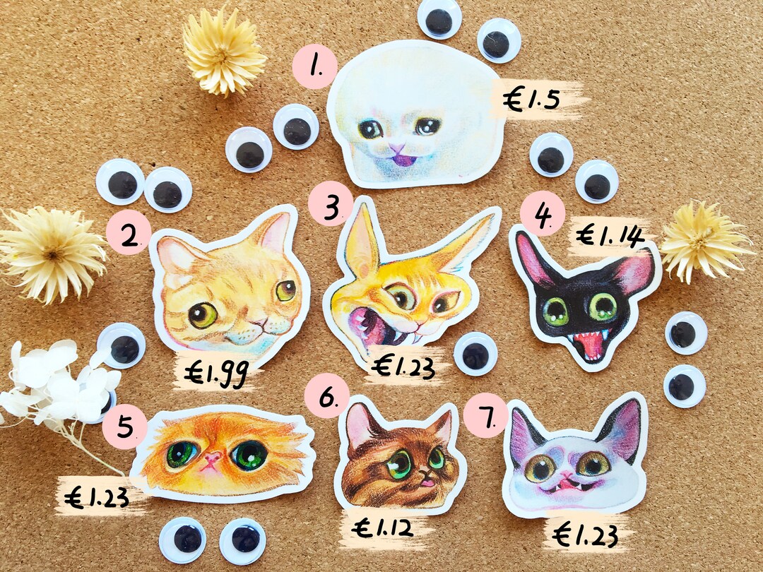 Sad Boi Cat /cat Meme Stickers Pack/meme Sticker/funny Sticker/laptop ...