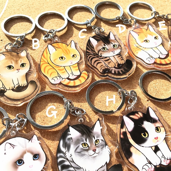 Cat Keychain - Etsy