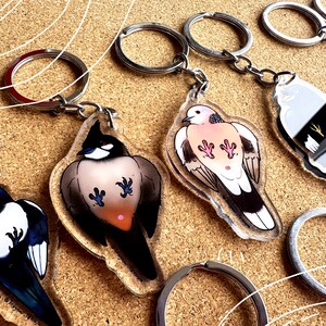 Acrylic Birds Keychain Set 1/bird Lover's Gift/ Bag Charm/bag Fob ...