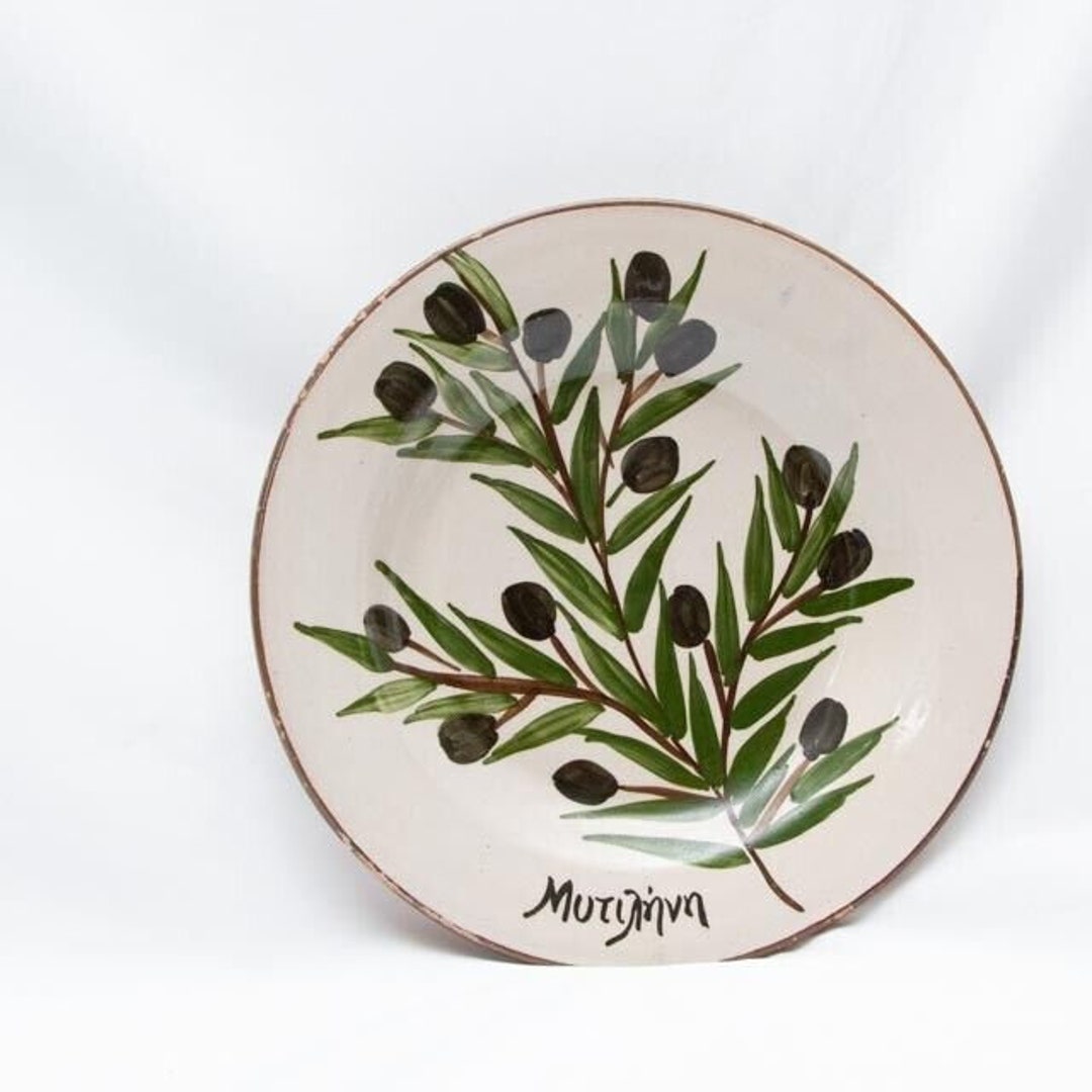 Vgt Terracotta Wall Hanging Pottery Plate Made in Greece Olive Branch ...