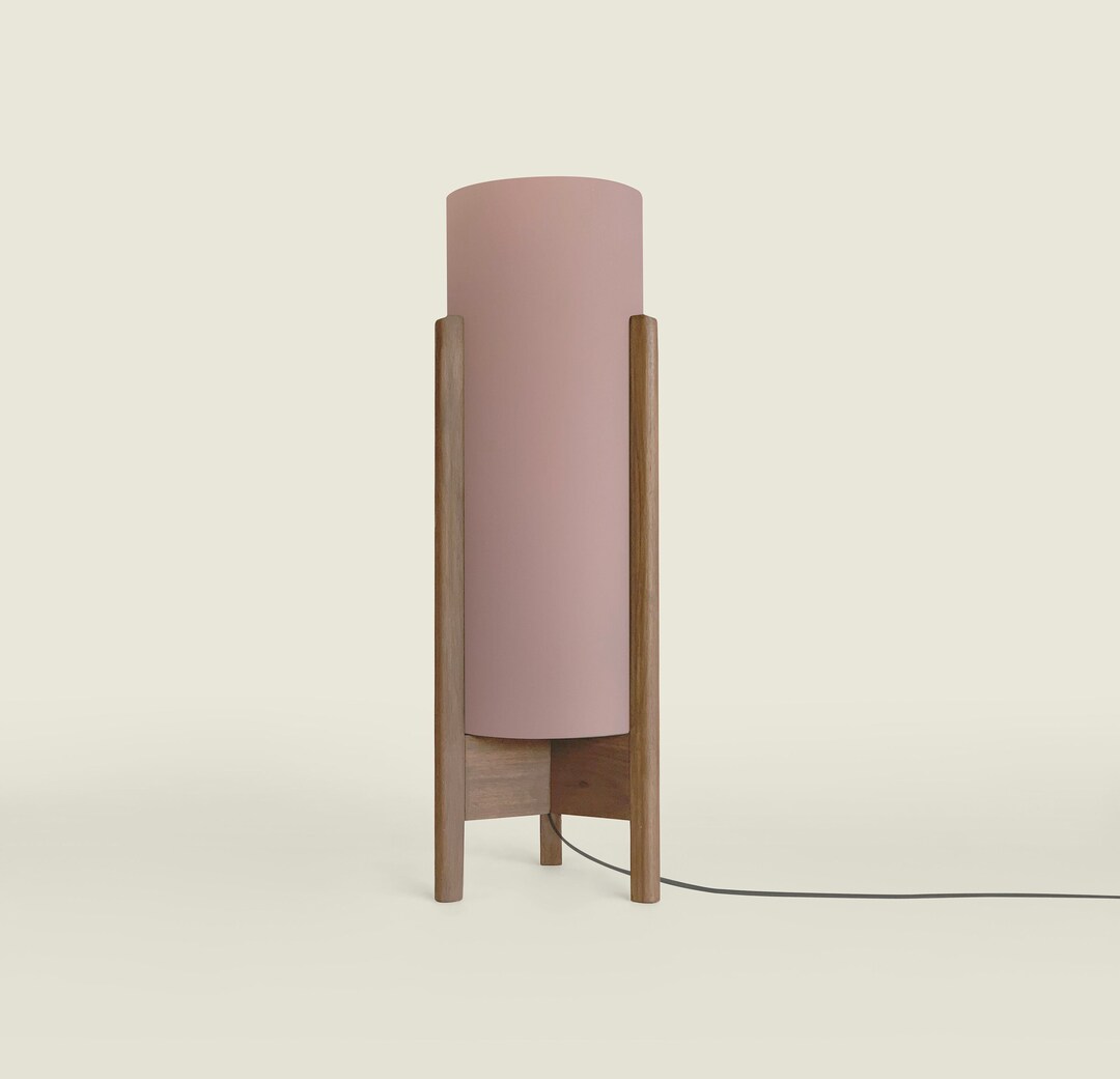 Dusty Rose Translucent Mid-century Inspired Tall Lamp - Etsy
