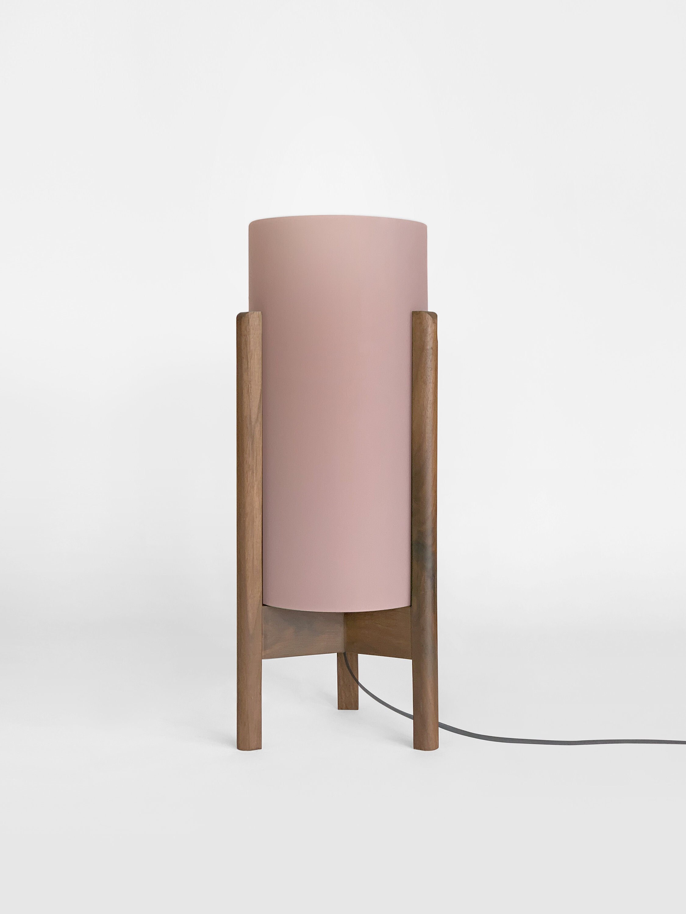 Pink Mid-century Inspired Translucent Table Lamp - Etsy