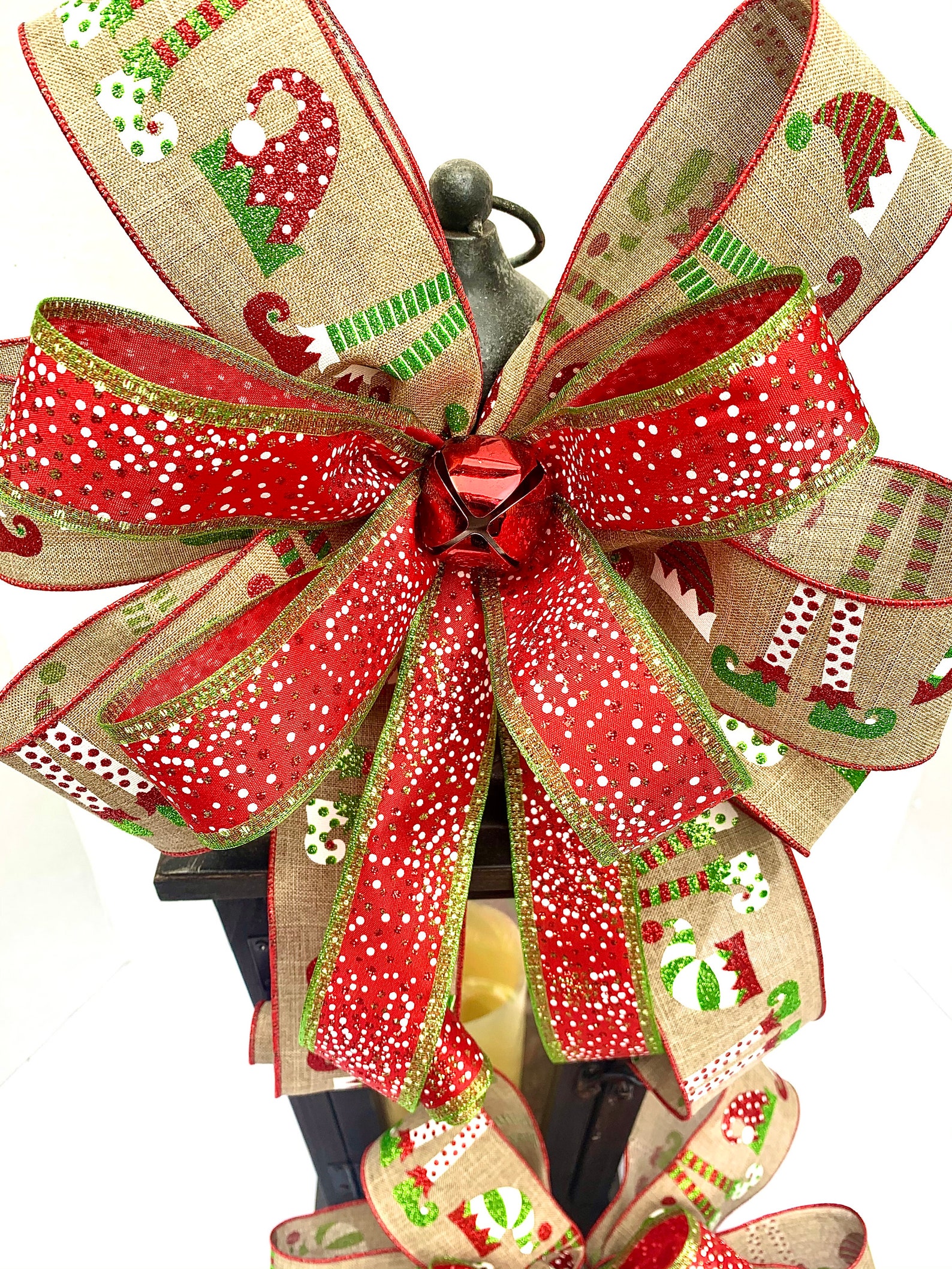 Whimsical Christmas Bow Set of Two Christmas Bow for Wreath | Etsy