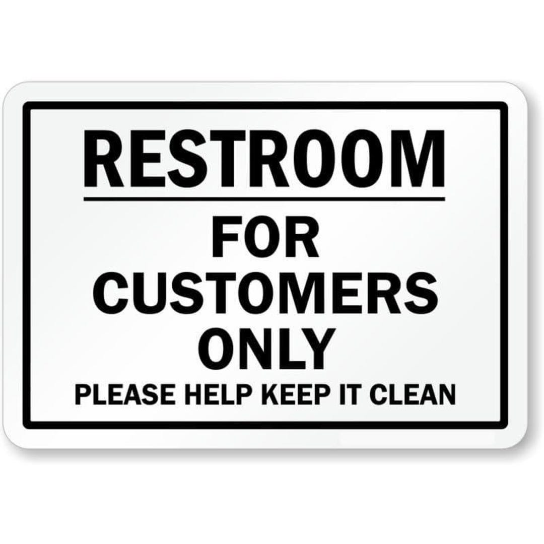 Restroom Customers Only Sign: Weatherproof Aluminum, Bold Letters - Etsy