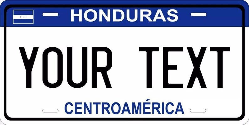 Honduras Blue Custom State License Plate Personalized 12"x6" Size - Etsy