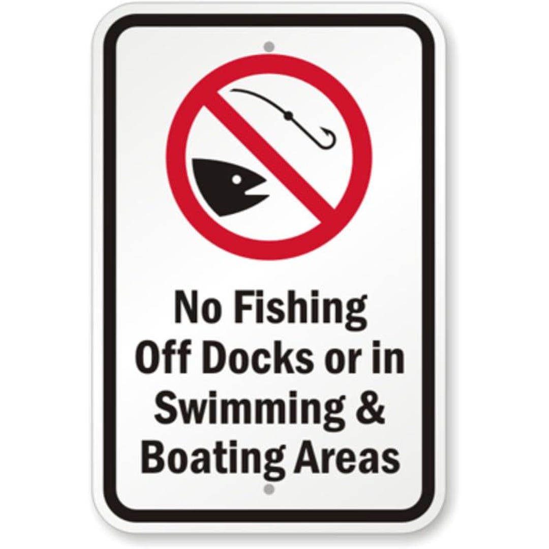 No Fishing off Docks Aluminum Weatherproof Sign C00560 - Etsy