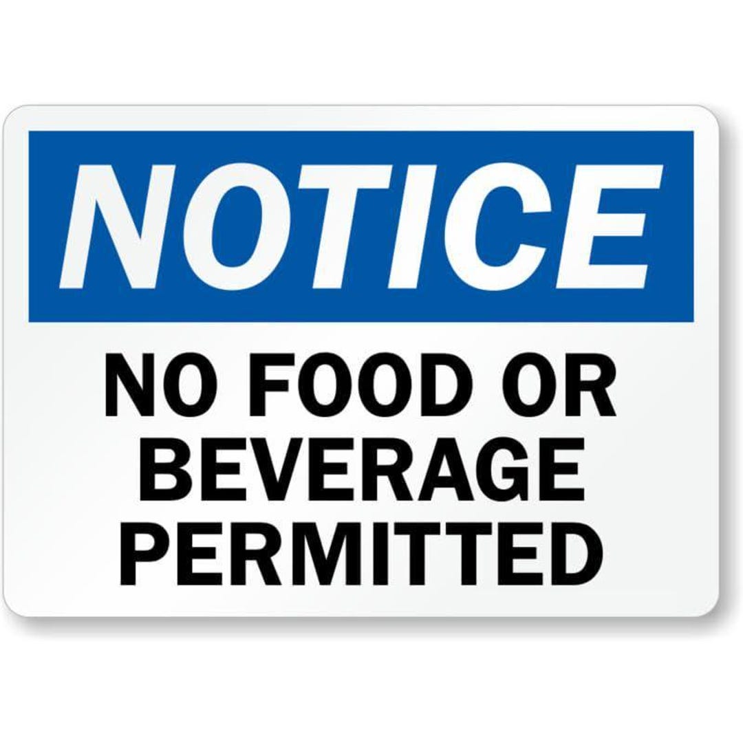 No Food Beverage Sign - Weatherproof Aluminum, Ready to Hang - Etsy