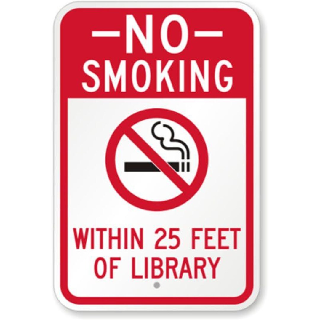 No Smoking Metal Sign: Weatherproof Aluminum for Libraries (easy ...