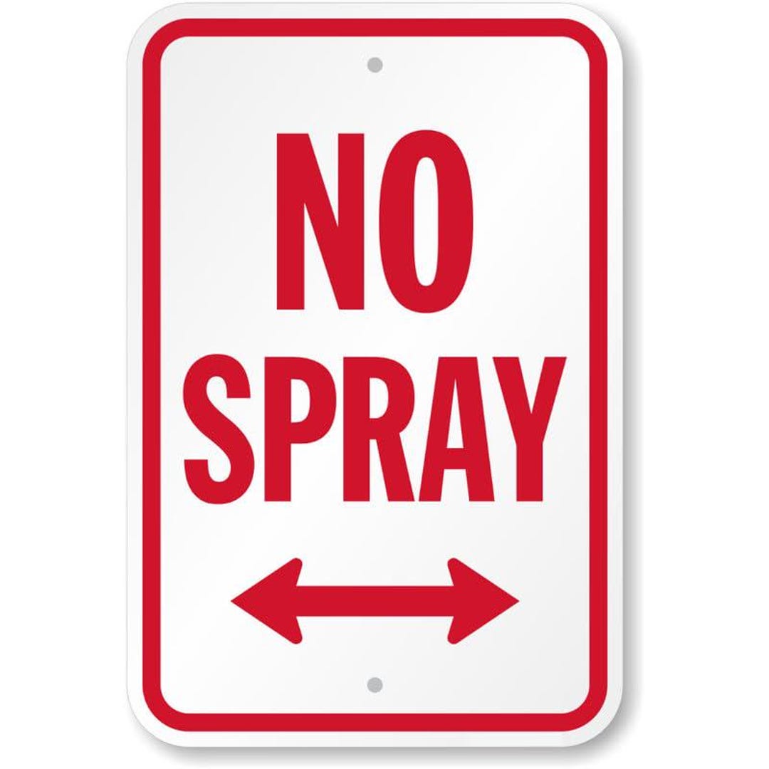 No Spraying With Bidirectional Arrow Aluminum Weatherproof Sign C00848 ...