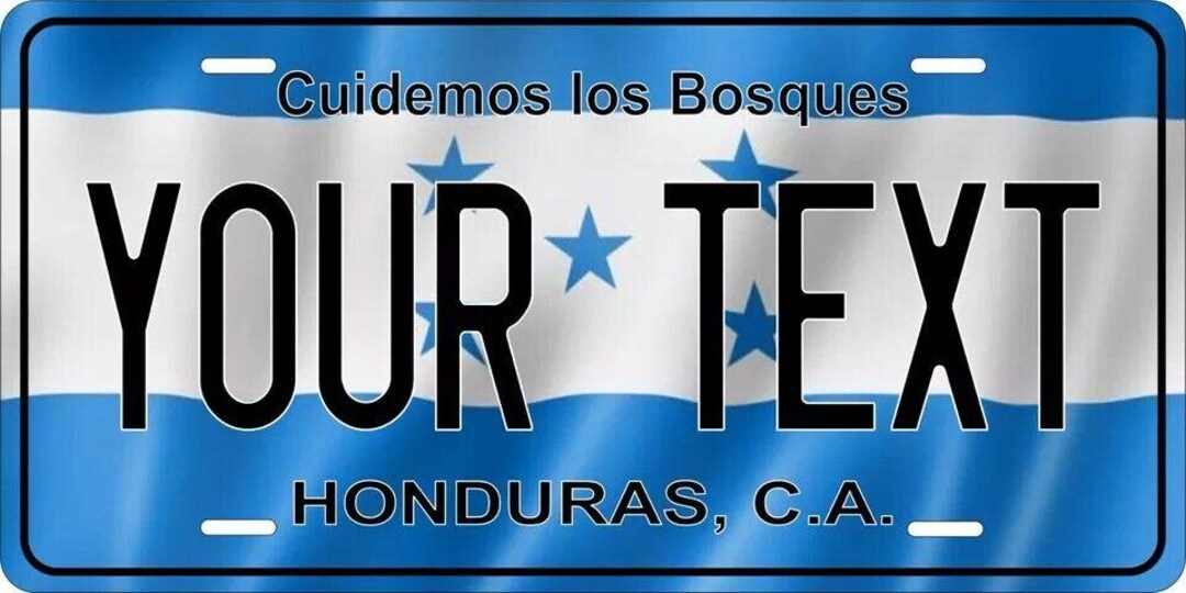 Honduras Flag Custom State License Plate Personalized 12"x6" Size - Etsy
