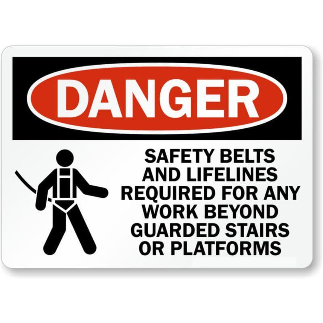 Safety Belts Warning Sign: Durable Aluminum (pre-drilled Holes) - Etsy