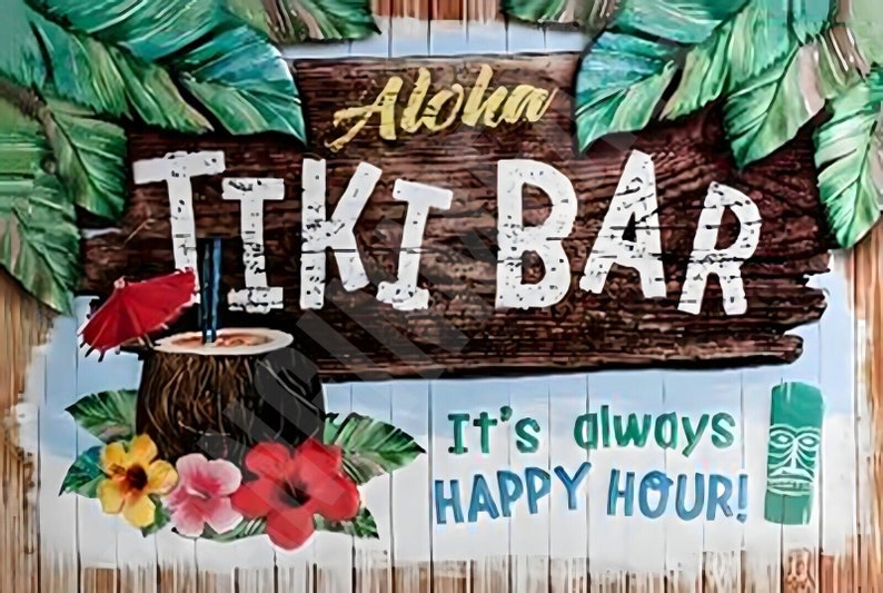 Tiki Bar V4 Funny Sign 8" X 12" Aluminum Metal Sign - Etsy
