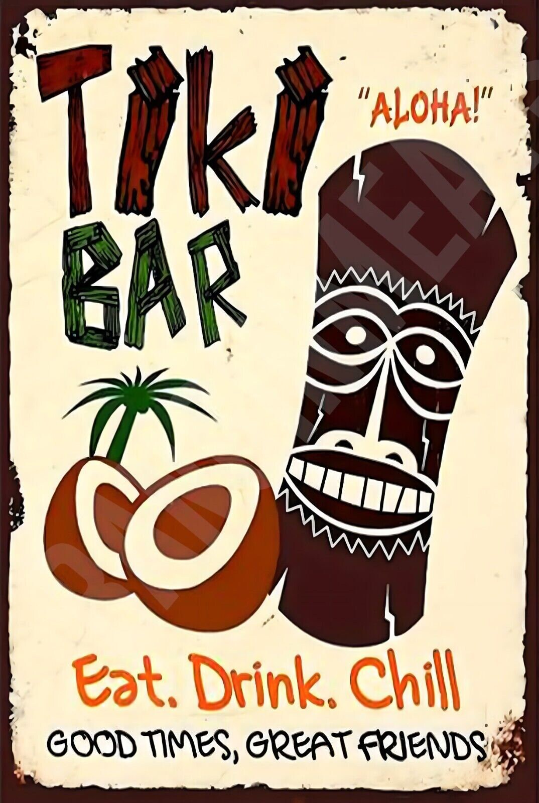 Tiki Bar V2 Funny Sign 8" X 12" Aluminum Metal Sign - Etsy