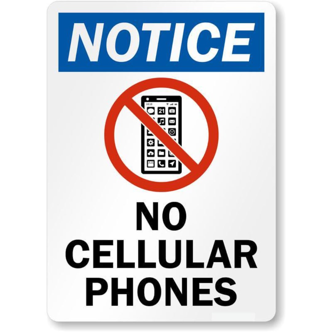 No Cellular Phones Sign: Weatherproof Aluminum With Bold Letters - Etsy