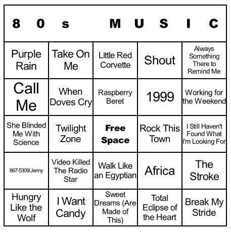 Cardtunz 80s Music Bingo 400 Cards Digital Immediate Download Spotify ...