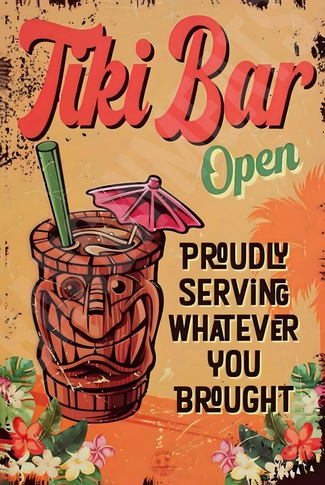 Tiki Bar V3 Funny Sign 8" X 12" Aluminum Metal Sign - Etsy