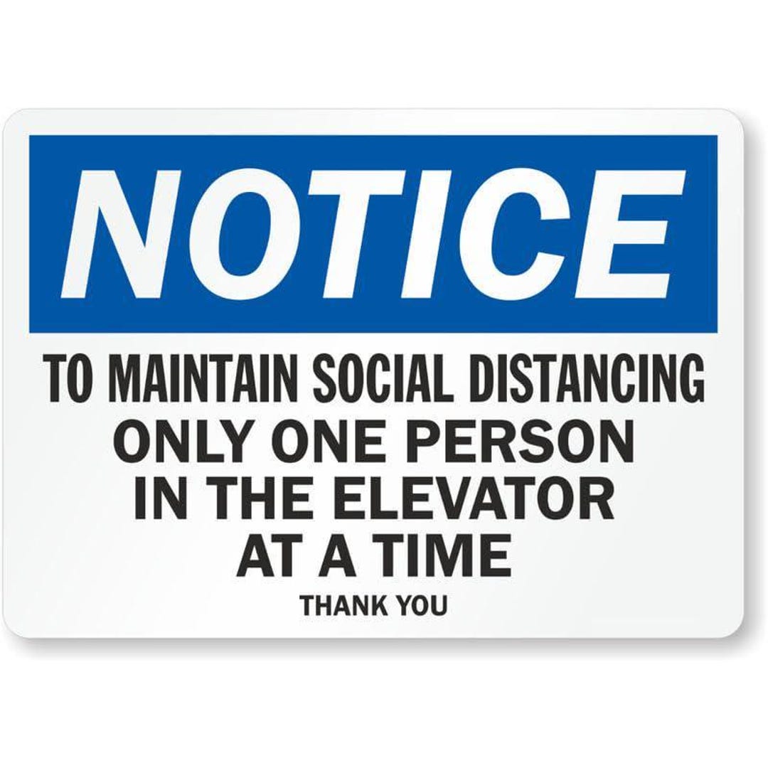 Elevator Safety Aluminum Sign, One Person Only (weatherproof, Outdoor ...