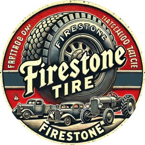 Vintage Firestone Tire Aluminum Round Weatherproof Sign Funny - Etsy