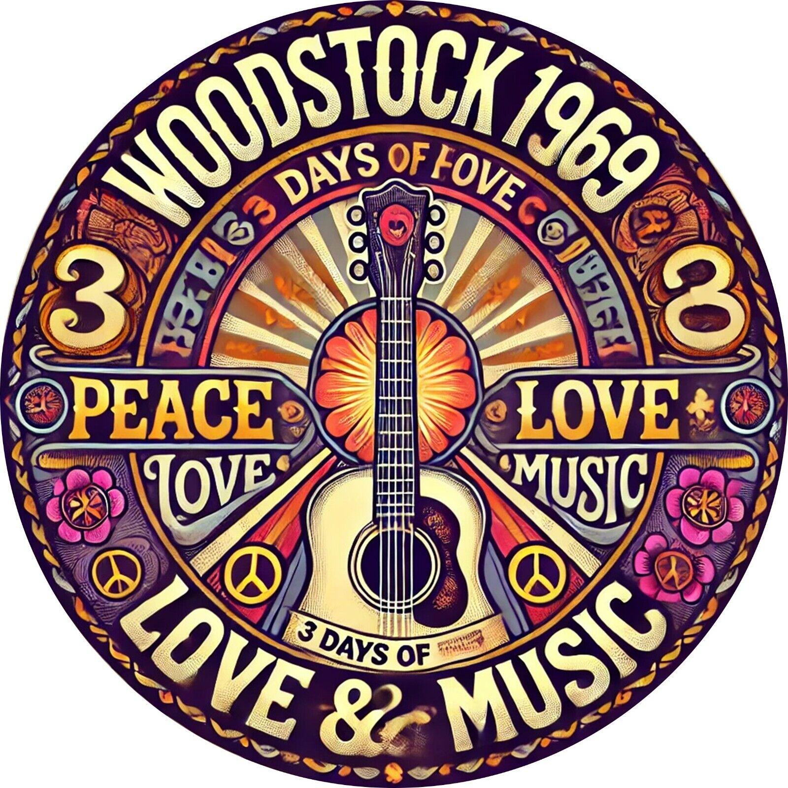 Woodstock 1969 Sign Aluminum Round Weatherproof Sign Funny - Etsy