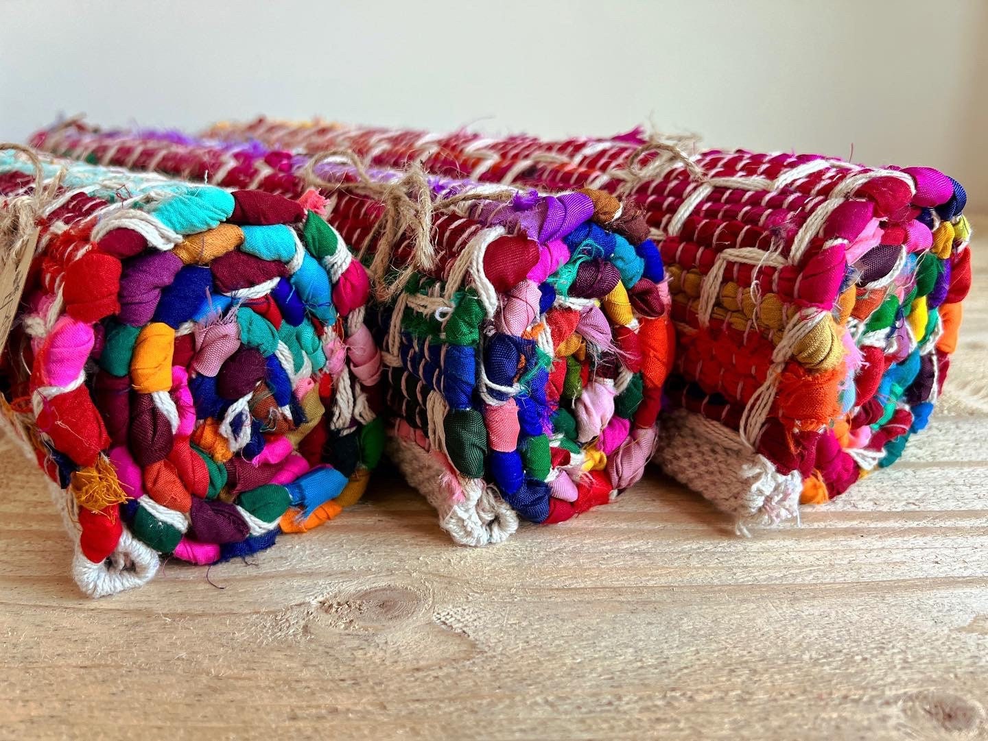 Zig-zag Hand Stitched Recycled Rag Rug Handmade & Fairtrade - Etsy