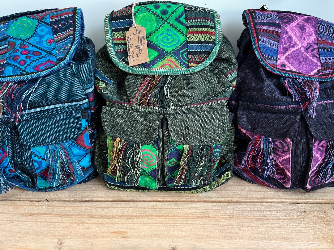 Handmade, Fairtrade, Bohemian Cotton Backpack, Hippie Backpack, Unisex ...