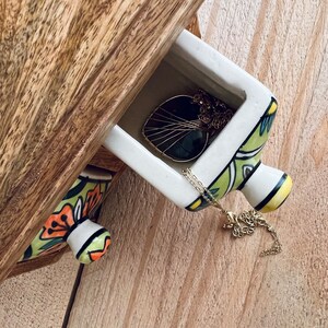 Beautiful Handmade Sustainable Mango Wood 2 X Drawer Mini Ceramic Hand ...