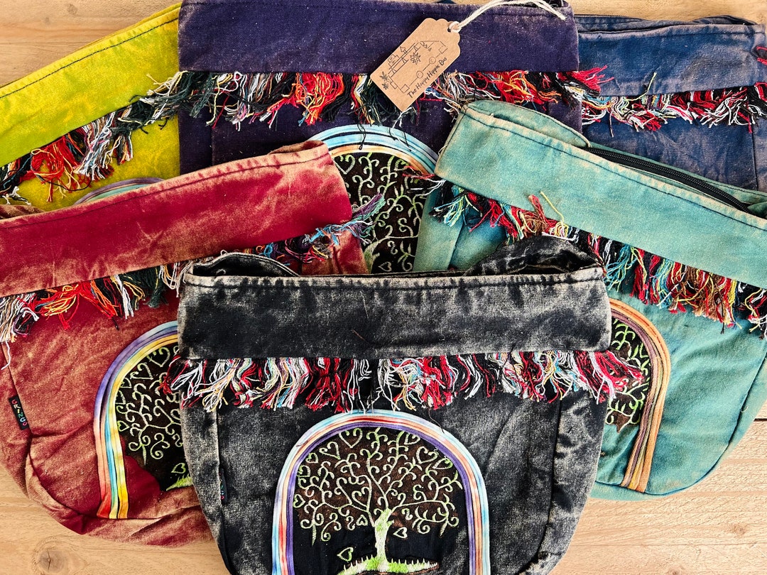 Handmade & Fair Trade Tree of Life Stone Washed Hippie Shoulder Bag ...