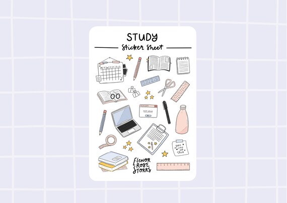 Study Sticker Sheet | Etsy