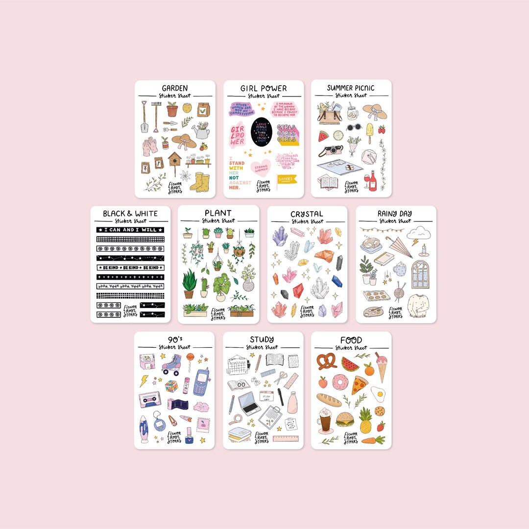 The CORE Sticker Sheet Bundle 10 Sheets Waterproof Vinyl - Etsy