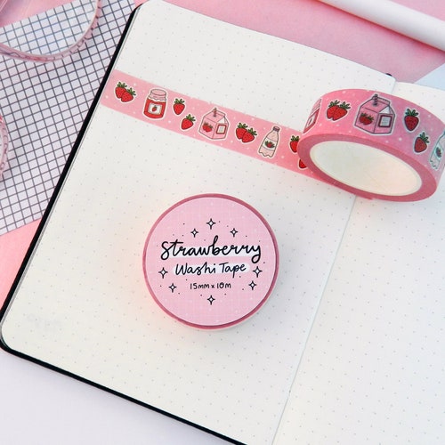 Strawberry Milk Cow Pink Washi Tape - Etsy