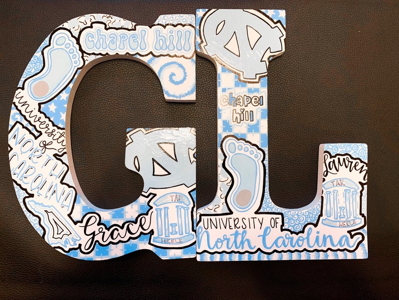 Hand Painted College Themed Wooden Letter Custom College - Etsy