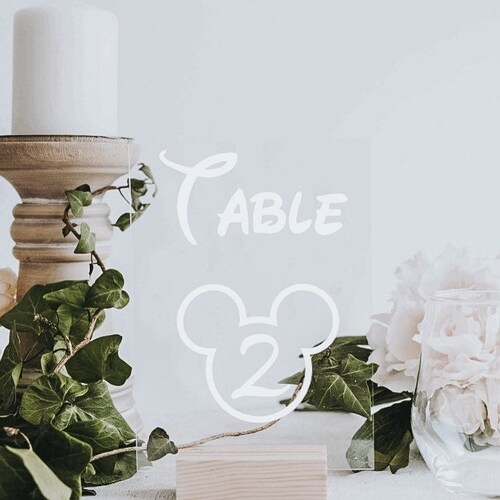 Acrylic Wedding Table Numbers Disney Mickey Minnie Mouse - Etsy