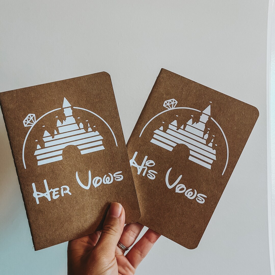 Set of 2 Vows Notebook for Disney Themed Wedding | Disney Wedding Vows ...