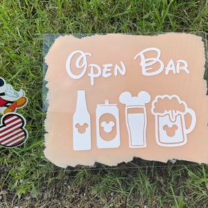 Disney Drinks Sign | Disney Open Bar Sign | Disney Wedding Sign ...