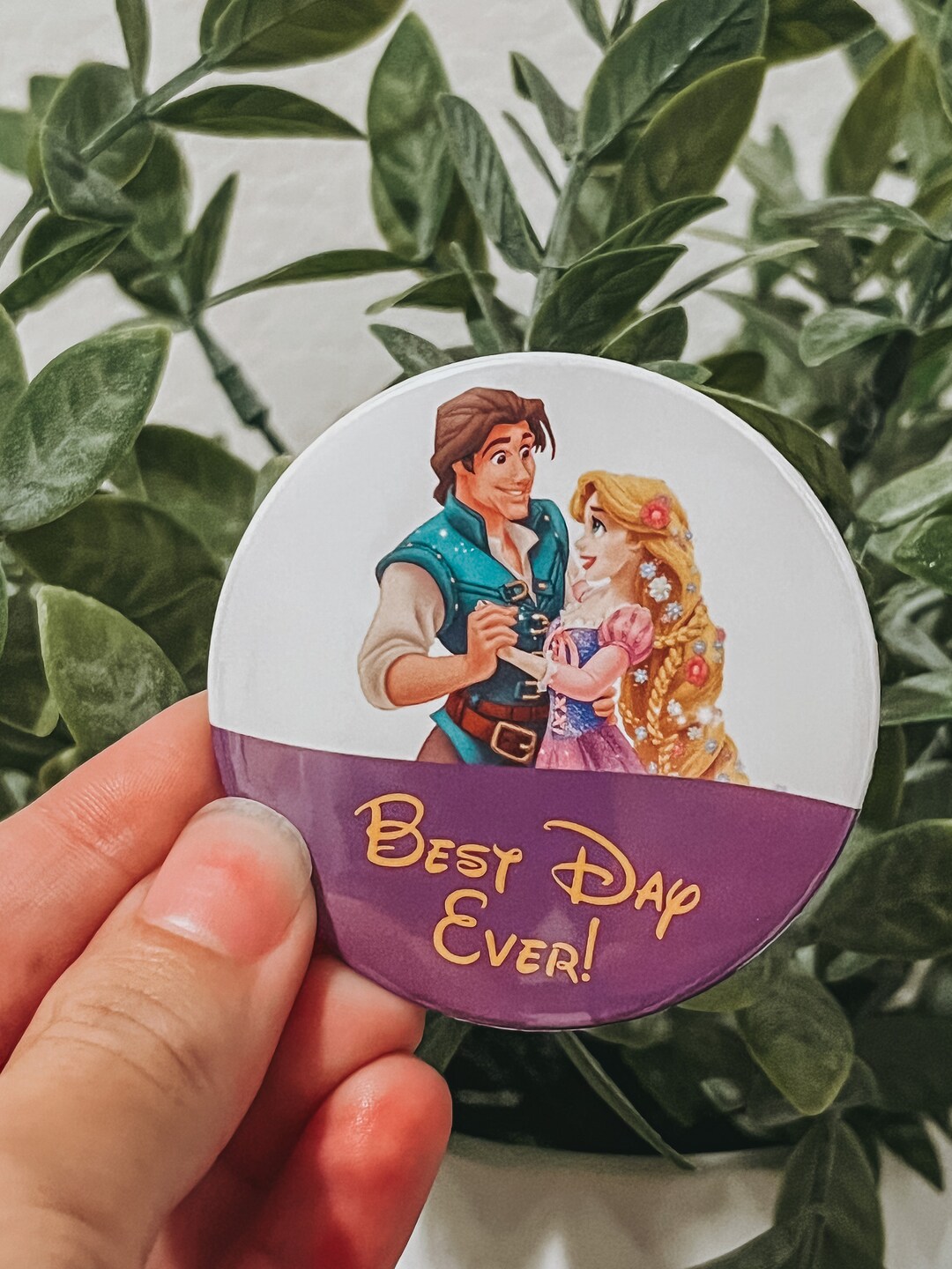 Best Day Ever Button Pin | Disney Couple Button Pin | Tangled Button ...