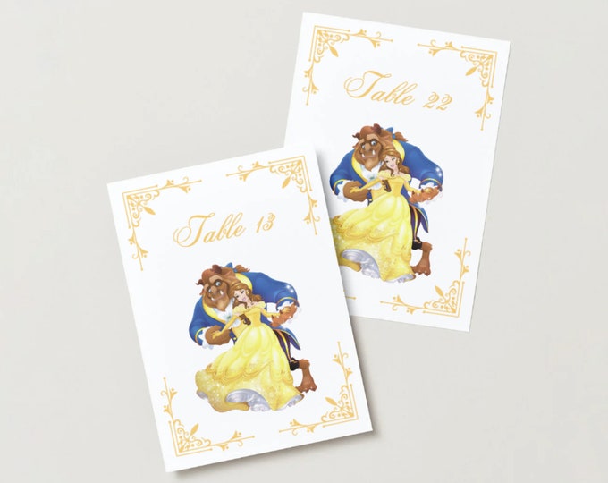 Disney Couple Table Numbers, Gold Wedding Table Numbers, Disney Wedding ...