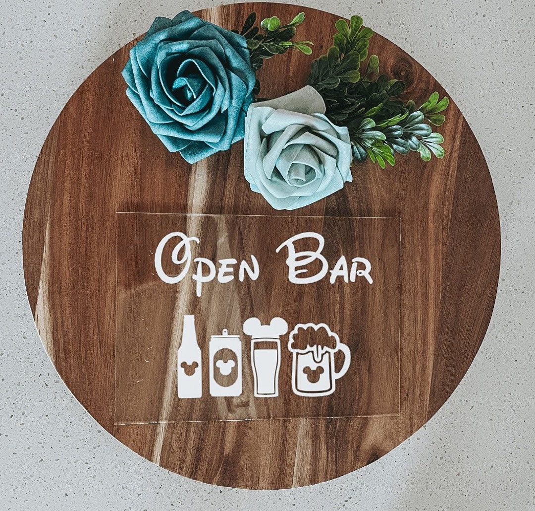 Disney Drinks Sign | Disney Open Bar Sign | Disney Wedding Sign ...